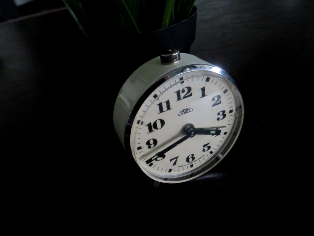 Vintage PRIM Clock - Small Round Windup Alarm Clock Made in ...