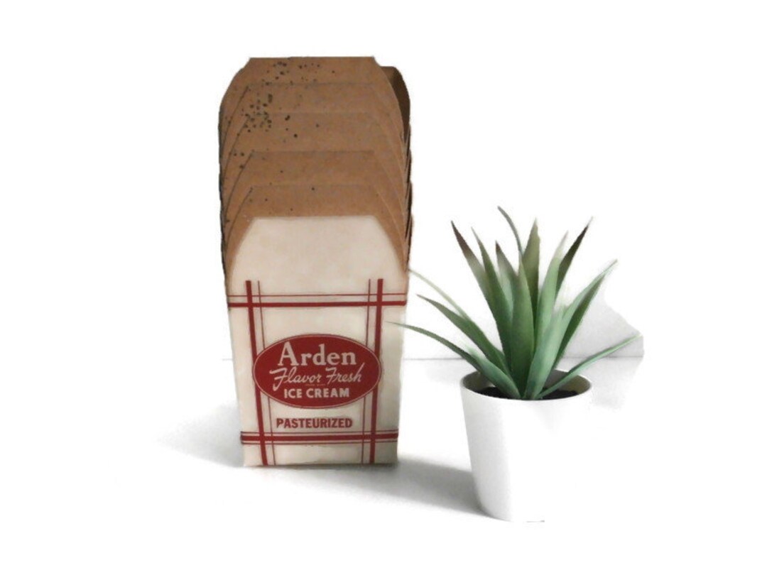 Vintage arden Ice Cream Cardboard Advertising Cartons Pint Size Stack ...