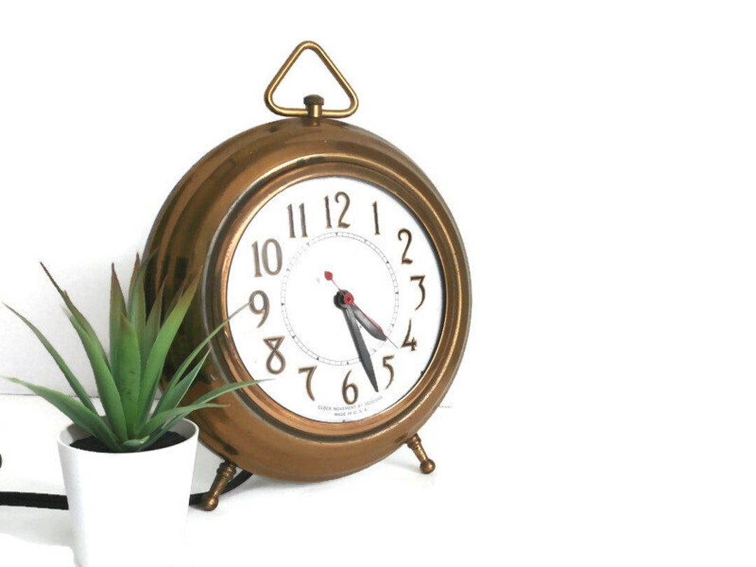 Vintage Mastercrafters CLOCK Model No.830 Gold-tone Large Alarm Clock ...