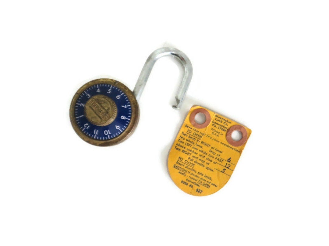 Vintage Slaymaker Blue Combination Lock Old Working Padlock With Combo ...