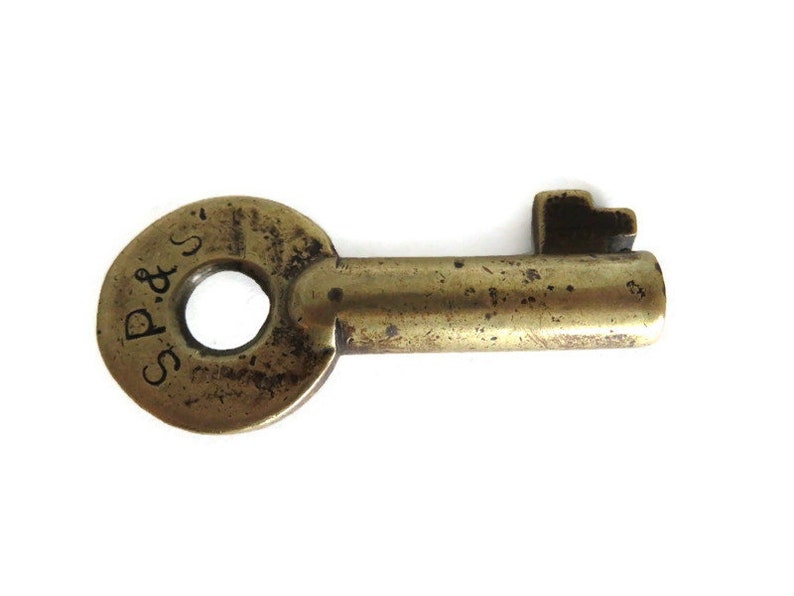 Vintage Brass Adlake Rail Road Key SP&S Spokane, Portland and Seattle ...