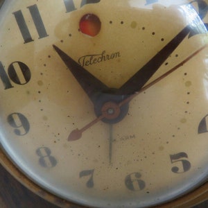 Vintage Telechron Alarm Clock - Old Wood Framed Electric Clock ...