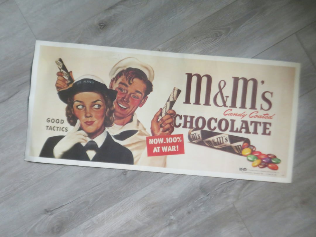 Vintage 1987 Mars "m&m's" Poster Candy Coated Chocolate Good Tactics ...