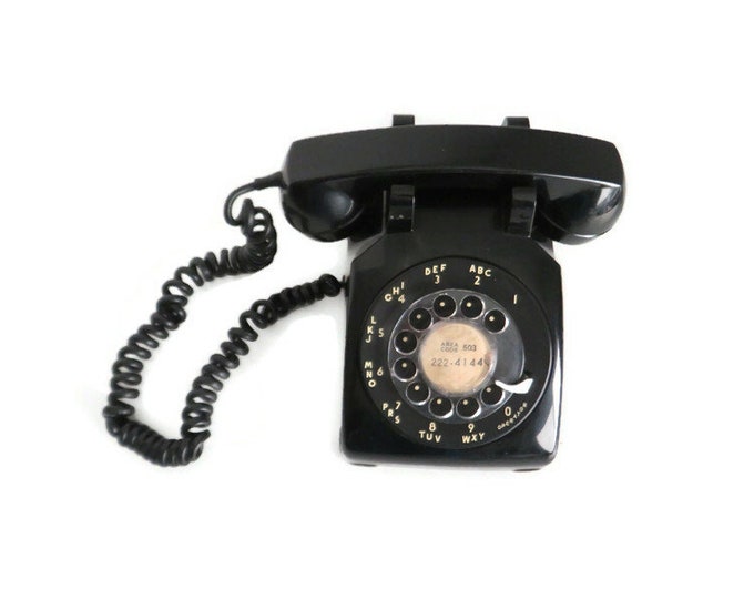 Vintage 1962 Black Table Phone Old Bell Systems by Western Electric ...