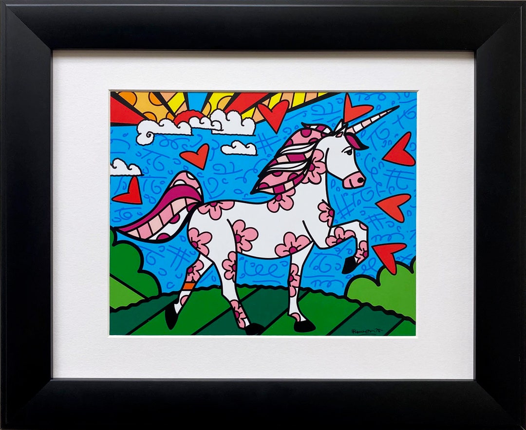 Romero Britto "magic" NEWLY CUSTOM Matted FRAMED Art Print - Etsy