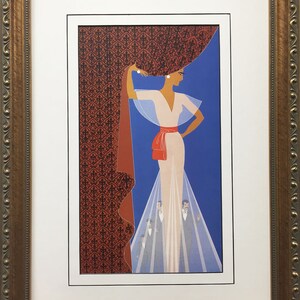 Erte "the Curtain" Newly CUSTOM FRAMED Print Art Deco Design Fancy ...