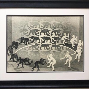 M.c.escher "encounter" Rencontre CUSTOM FRAMED Art - Etsy
