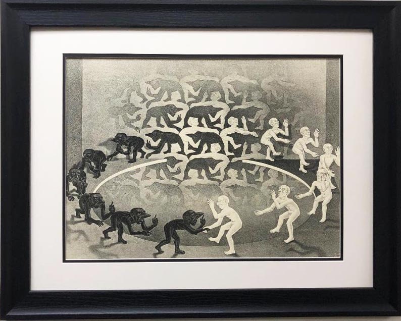 M.c.escher "encounter" Rencontre CUSTOM FRAMED Art - Etsy
