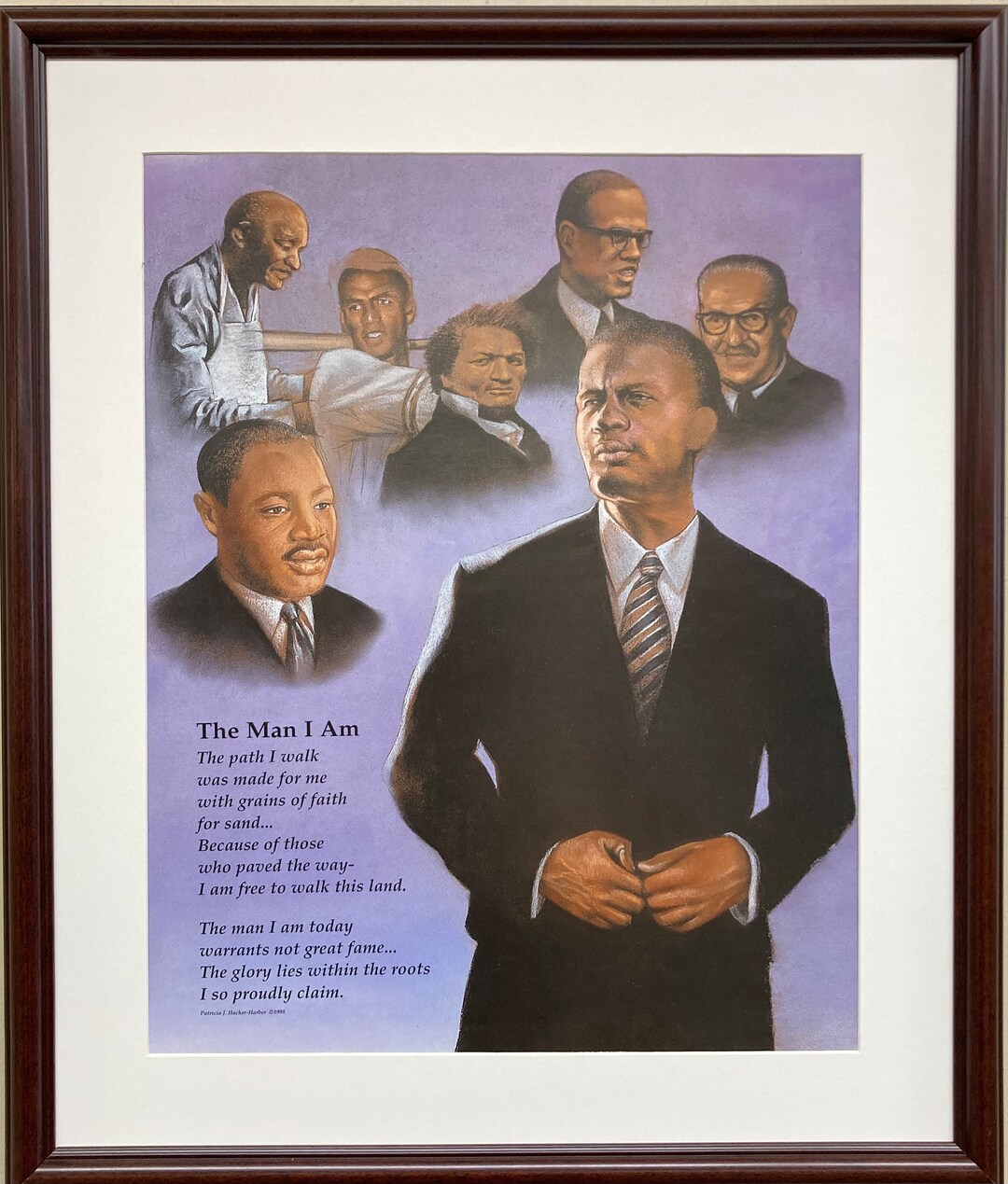 W. Michael Frye "the Man I Am... " NEW Custom FRAMED Motivational Black ...