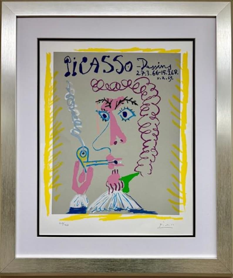 Pablo Picasso "dessins" Framed Art Portrait Limited Edition Facsimile ...
