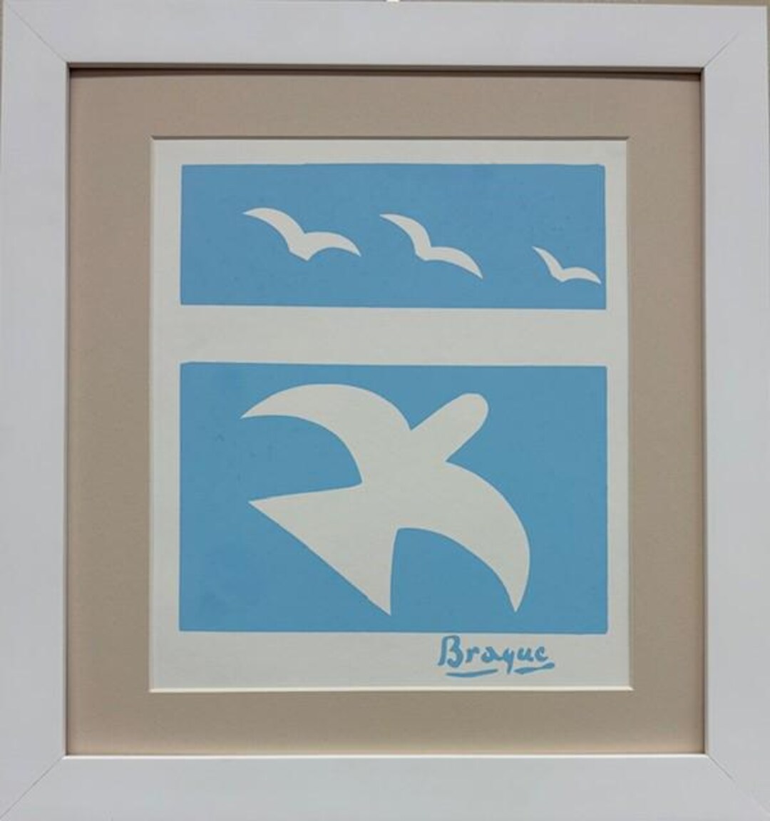 Georges Braque "in Flight" (loving Doves) Framed Plate Signed ...
