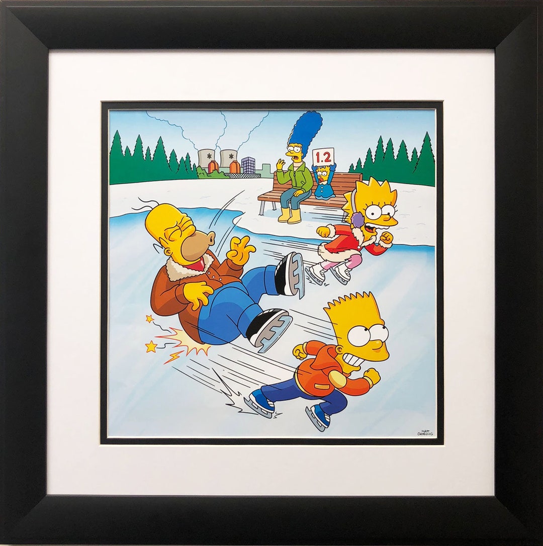 The Simpsons Speed Skating New Custom Framed Art - Etsy