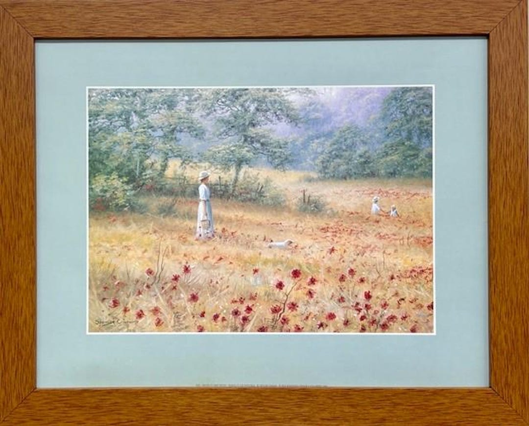 Spencer Coleman "walking in the Poppy Field" FRAMED Art Impressionism ...