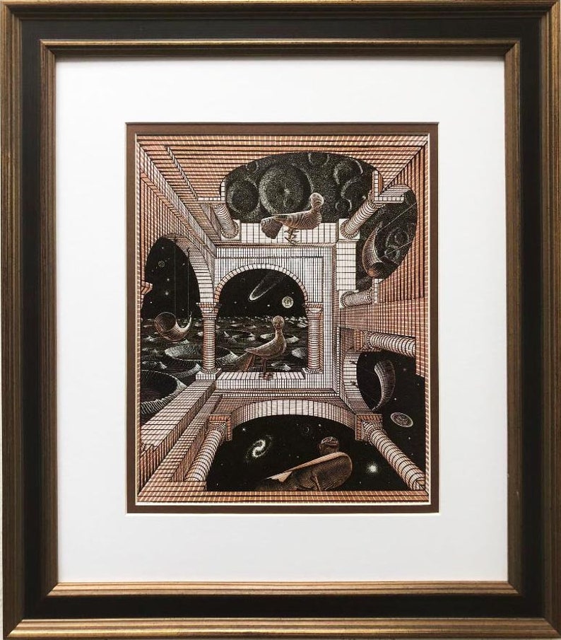 M.c.escher "other World" 1947 CUSTOM FRAMED Art - Etsy
