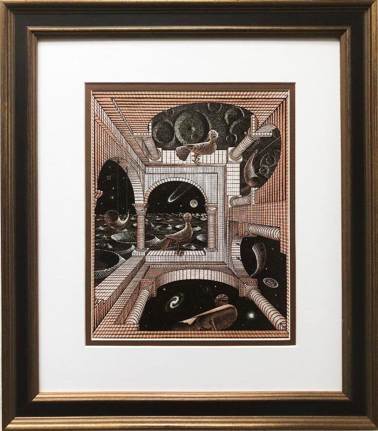 M.c.escher "other World" 1947 CUSTOM FRAMED Art - Etsy