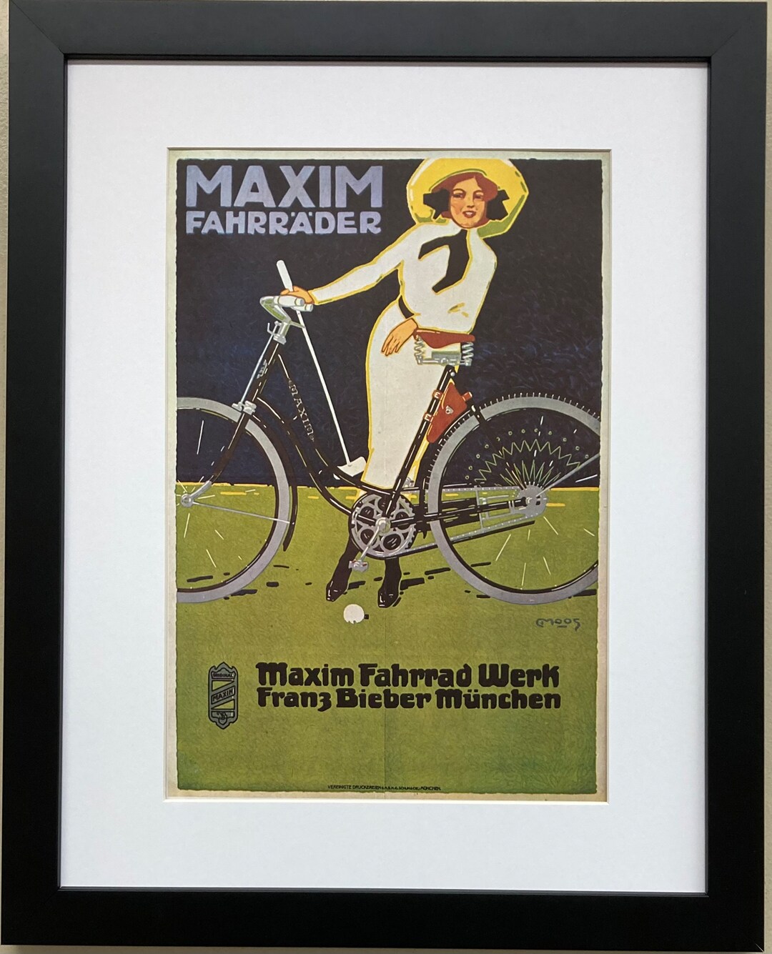 Vintage Bicycle Poster "maxim Bicycles" (1912) Framed Art - Etsy