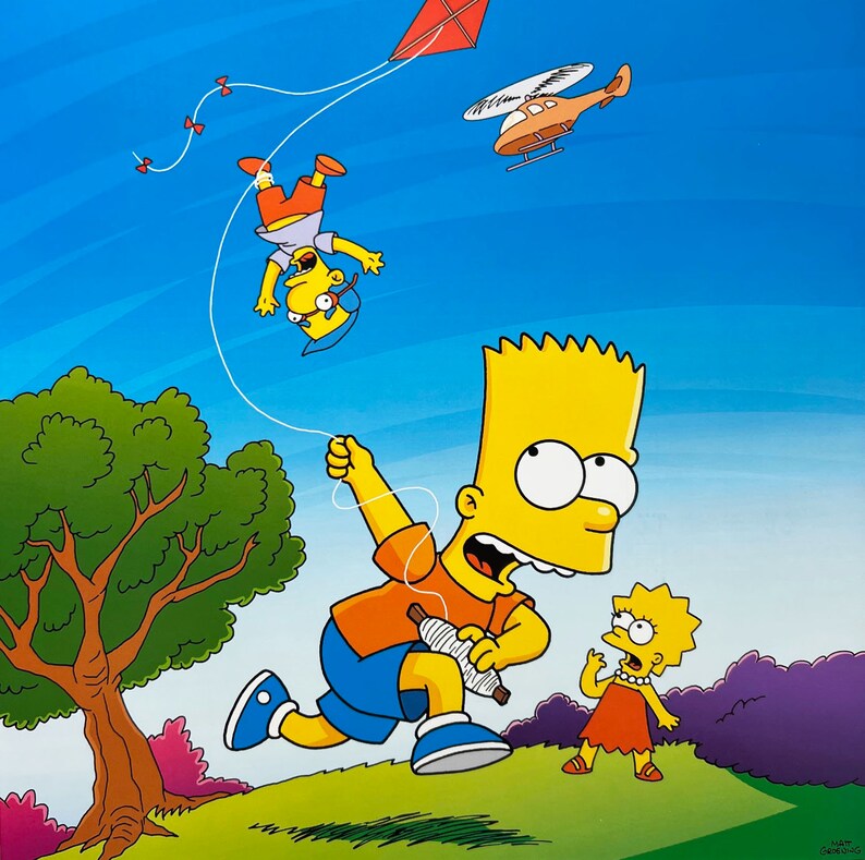 The Simpsons bart Flying Milhouse CUSTOM FRAMED | Etsy