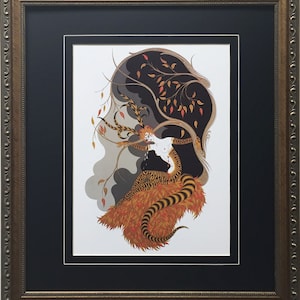 Erte "autumn" Newly Custom Framed Print Art Deco Design 4 SEASONS SUITE ...