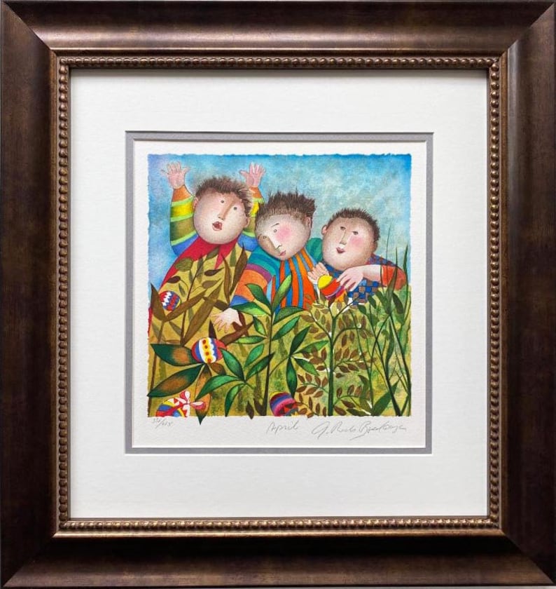 G.R. Boulanger "april" Signed & # FRAMED ART - Etsy