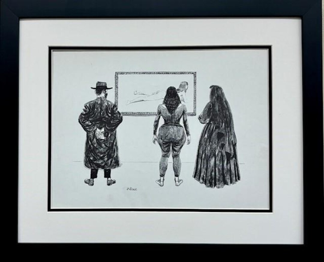 J. Herr "art is for Everyone" NEW FRAMED Humorous ART Jewish Mid ...