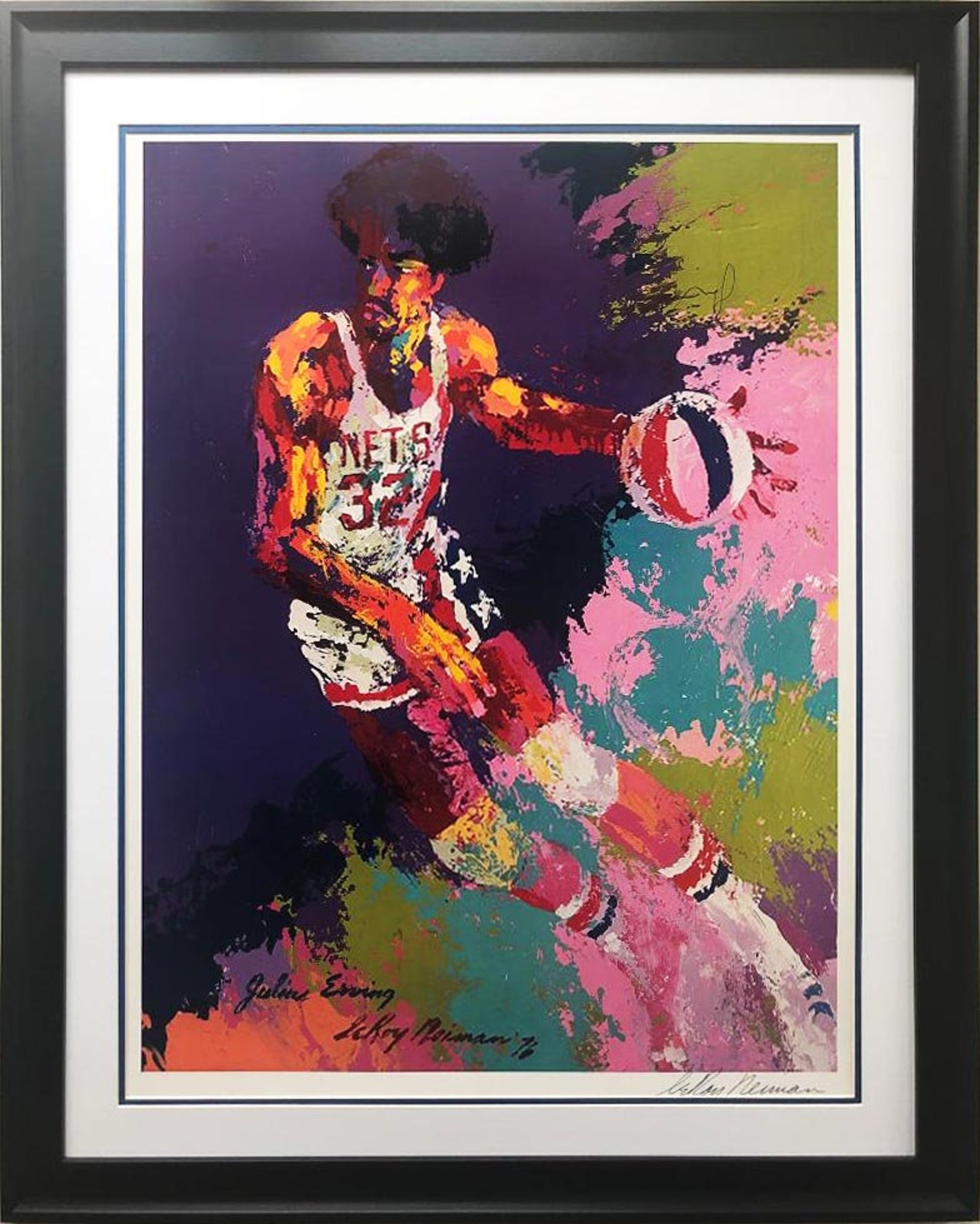LeRoy Neiman Julius Erving Signed FRAMED Art | Etsy