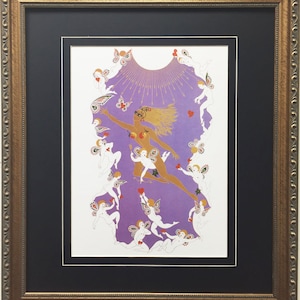 Erte "summer" Newly Custom Framed Print Art Deco Design FOUR SEASONS ...
