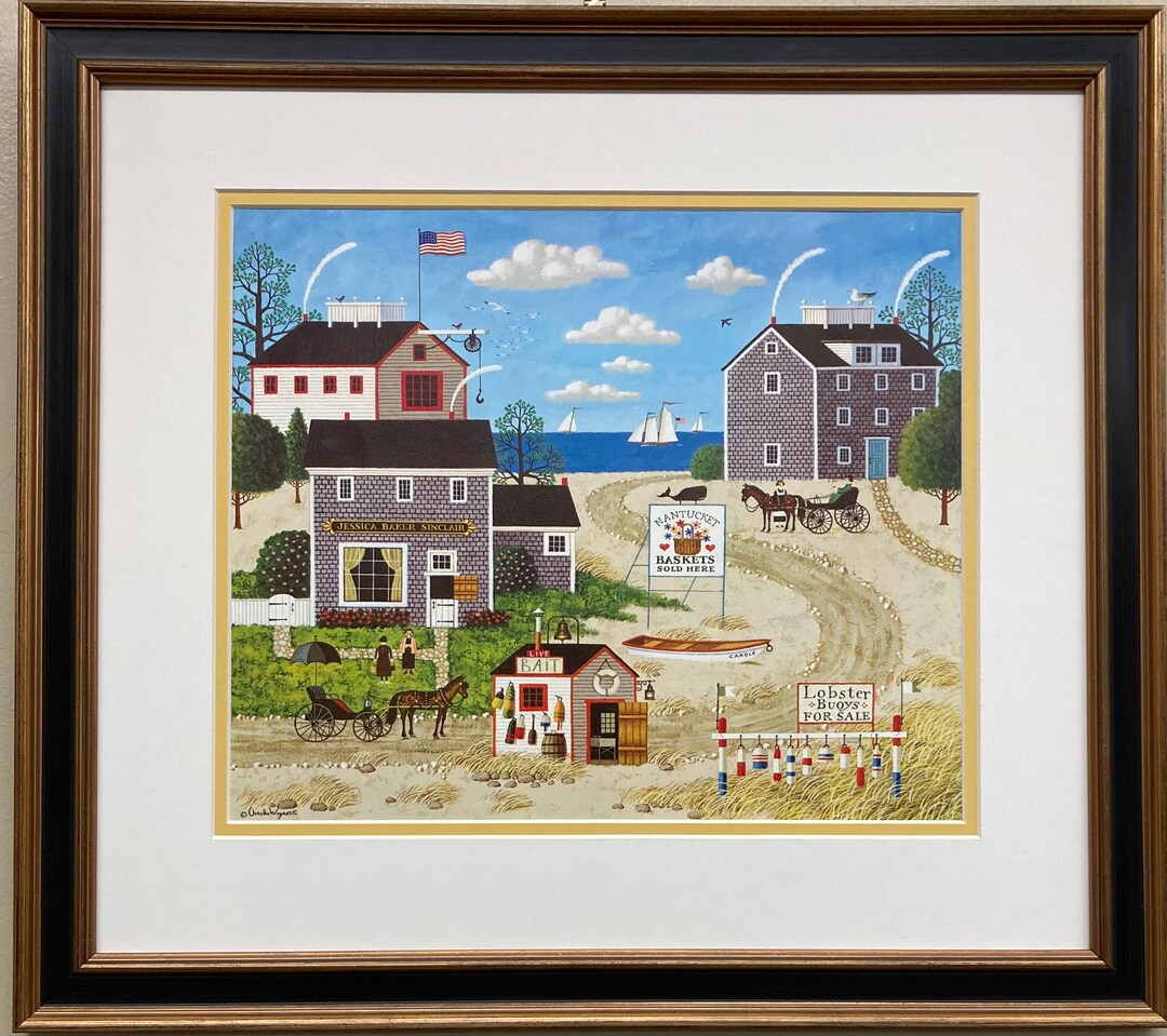 Charles Wysocki "nantucket Breeze" New CUSTOM FRAMED Art Americana - Etsy