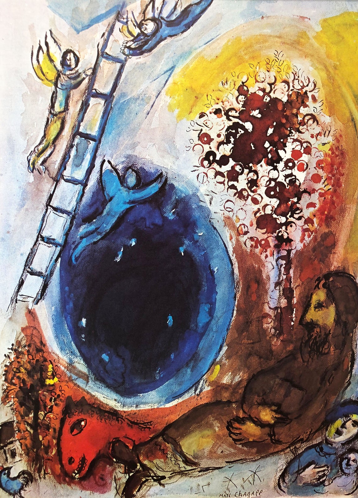 Marc Chagall jacob's Ladder Newly CUSTOM Art - Etsy