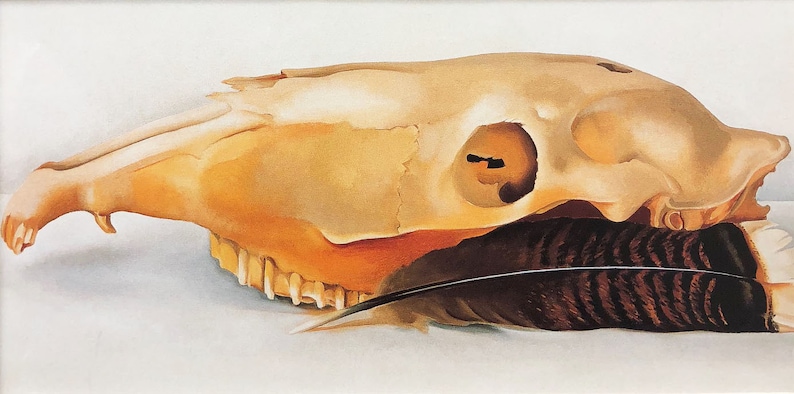 Georgia O'keeffe horizontal Skull With - Etsy