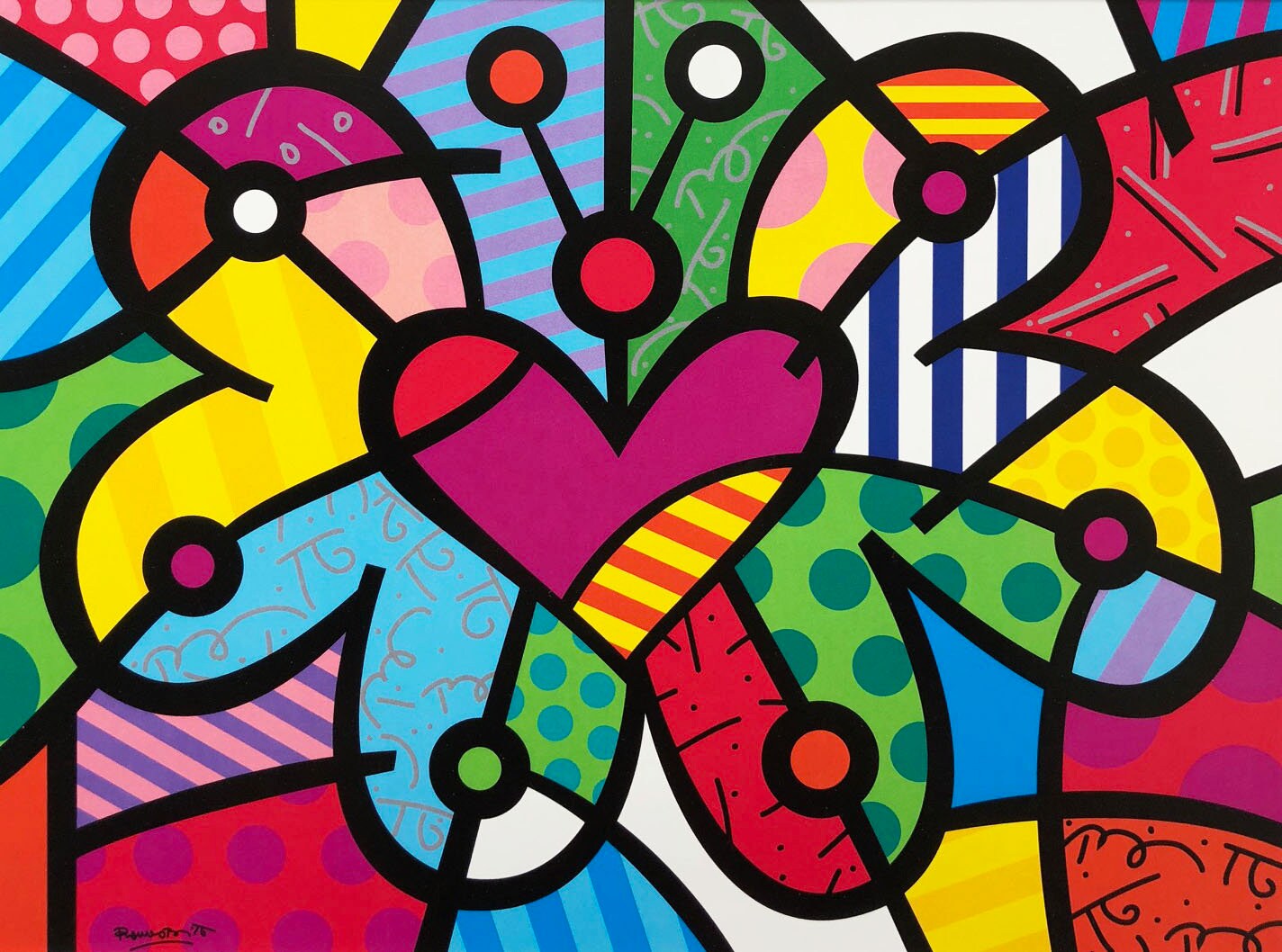 Romero Britto "heart Butterfly" NEWLY CUSTOM FRAMED Art Print - Etsy
