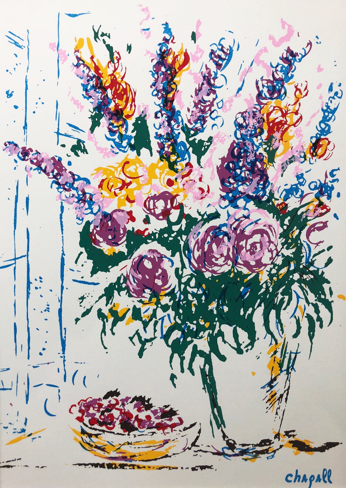 Marc Chagall floral Still Life Newly CUSTOM FRAMED | Etsy