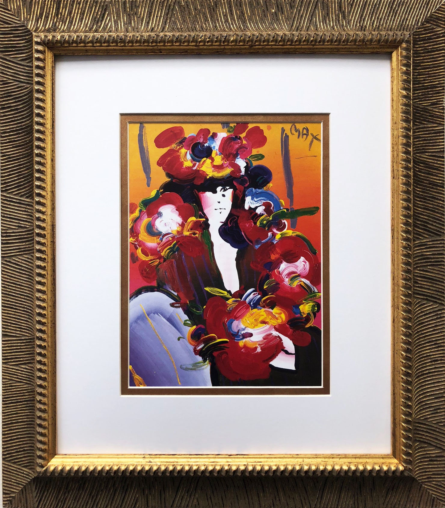 Peter Max brown Lady NEWLY CUSTOM FRAMED Print | Etsy