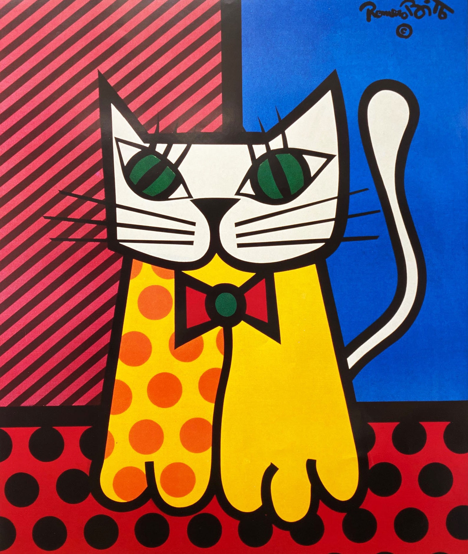 Romero Britto "commemorative Cat" NEWLY Custom Framed Art Print - Etsy
