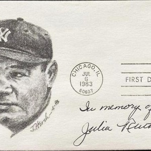 Limited Edition "babe Ruth" First Day Issue Stamp Baseball Framed Cover ...