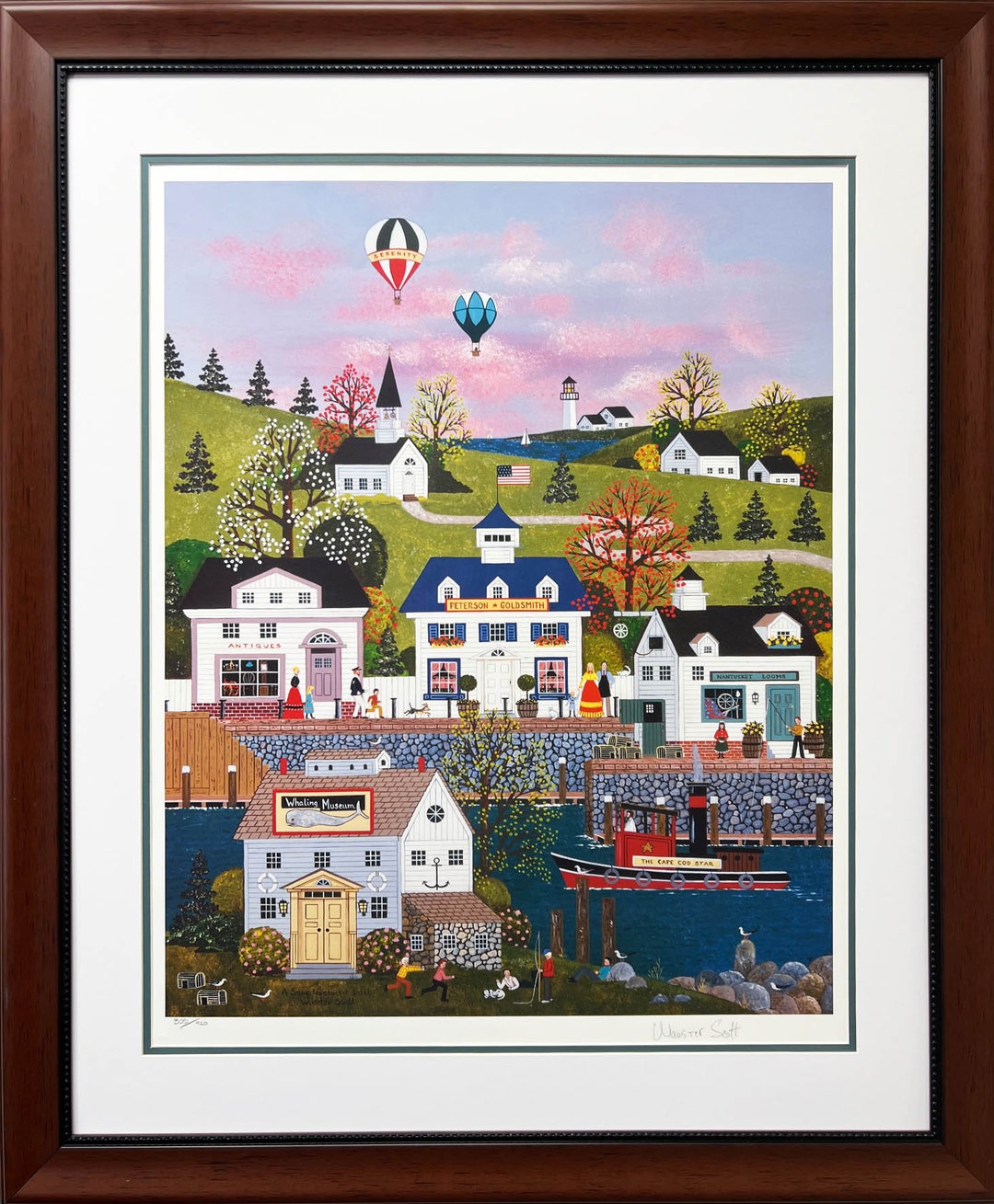 Jane Wooster Scott "a Snug Nantucket Inlet" CUSTOM FRAMED Litho Hand ...