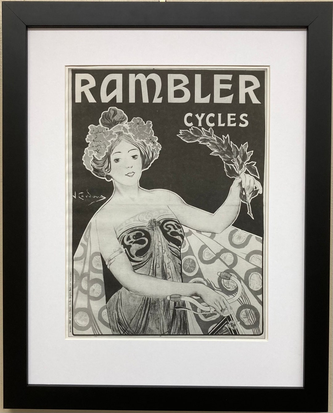 Vintage Bicycle Poster "rambler Cycles" (1901) Framed Art - Etsy