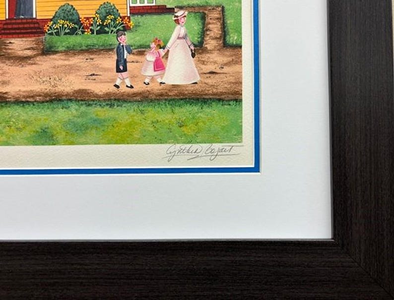 Cynthia Bogart "bunny Run Creek" Signed & # Framed Primitive Art Main ...