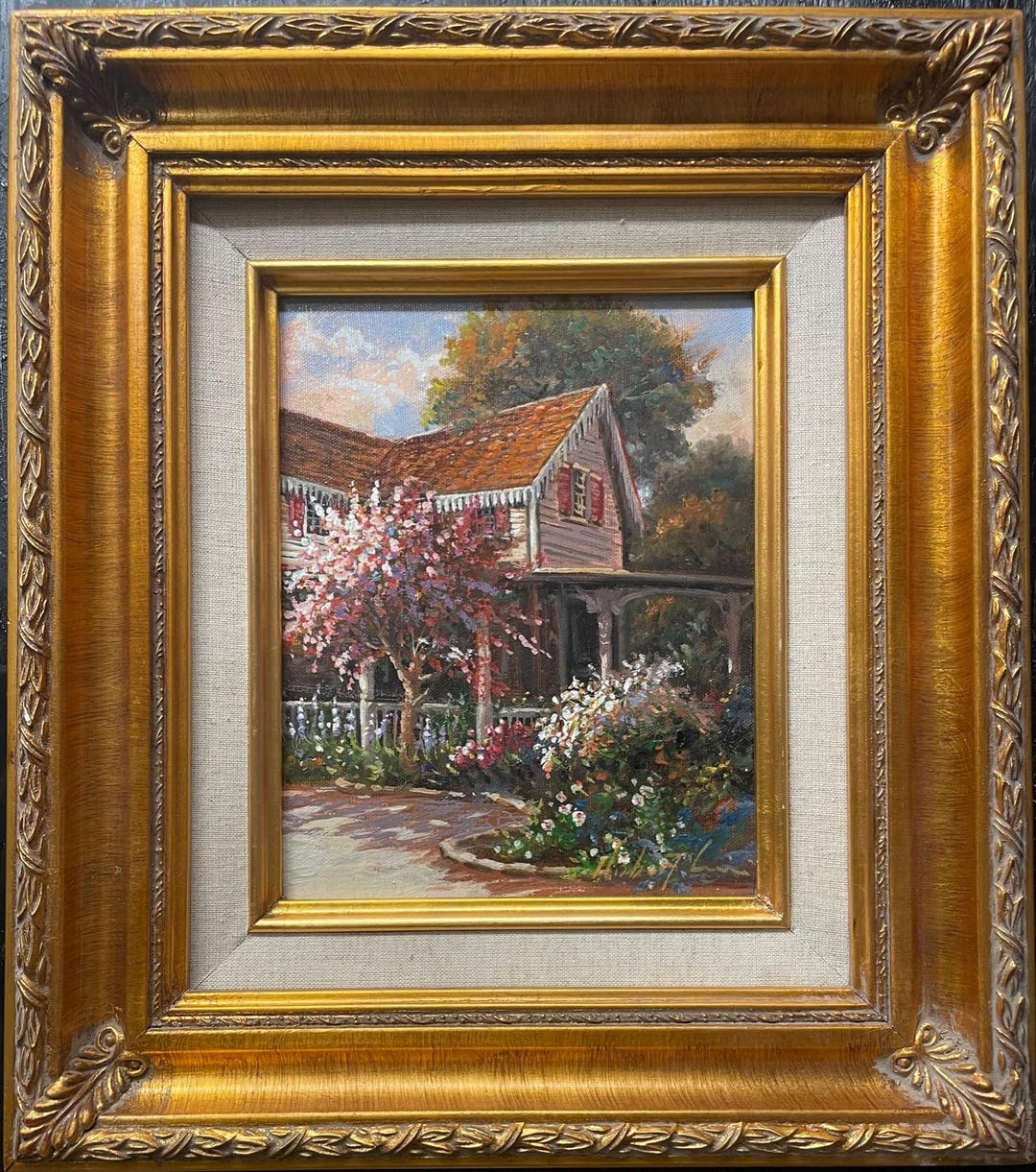 Robert Lui "summer House in the Country" Hand Signed Framed Original ...