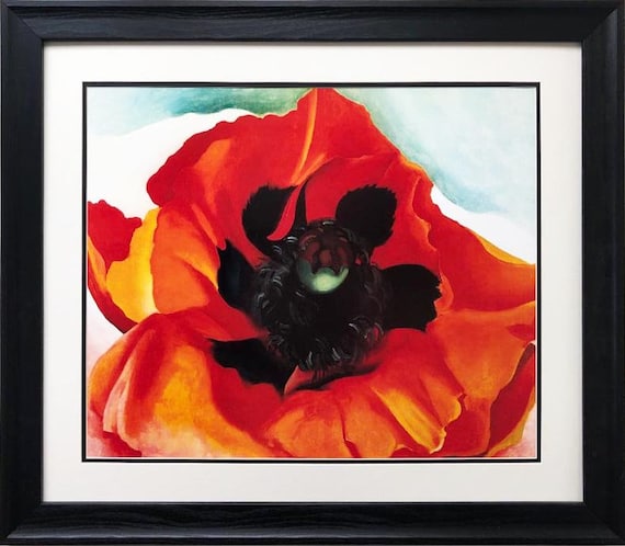 Georgia O'keeffe poppy Custom Framed Art | Etsy