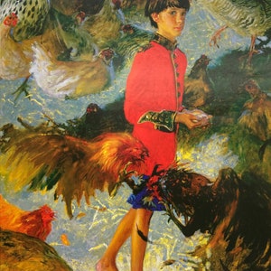 Jamie Wyeth "the Emperor of Chickens " CUSTOM FRAMED Americana Art ...