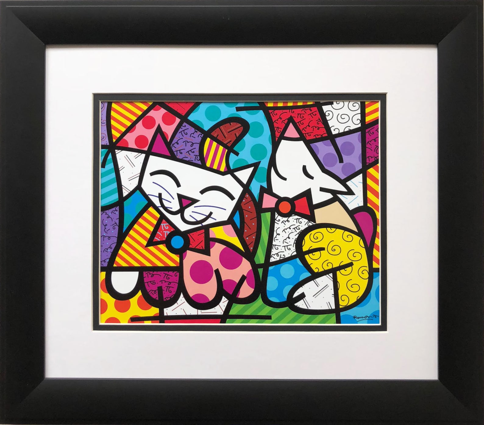 Romero Britto "happy Cat & Snob Dog" NEWLY CUSTOM FRAMED Art Print - Etsy