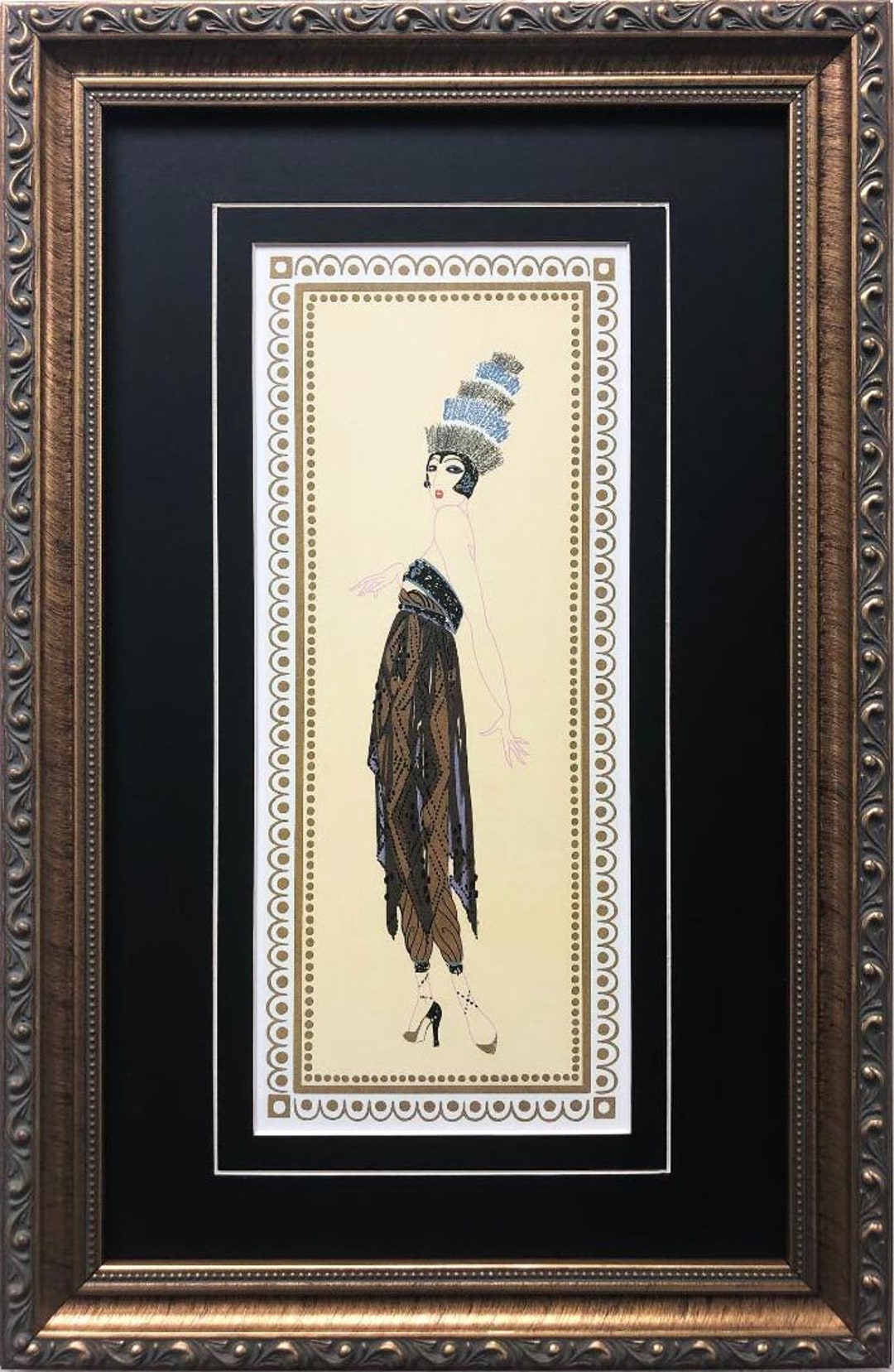Erte "temptress,seductress, Black Magic & L'empanachee" 4 Framed Art - Etsy