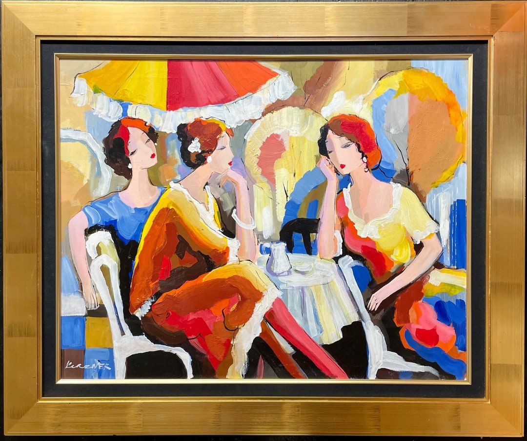 Michael Kerzner at the Cafe Hand Signed Oil Custom Framed Art - Etsy