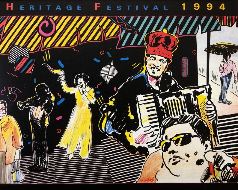 Peter Max new Orleans Jazz Festival CUSTOM FRAMED | Etsy