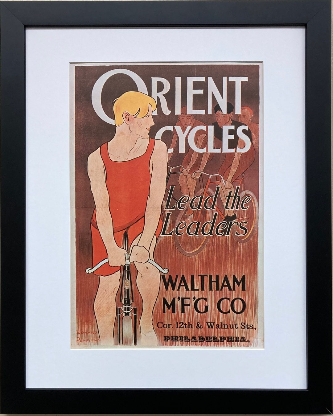Vintage Bicycle Poster "orient Cycles" (1895) Framed Art - Etsy