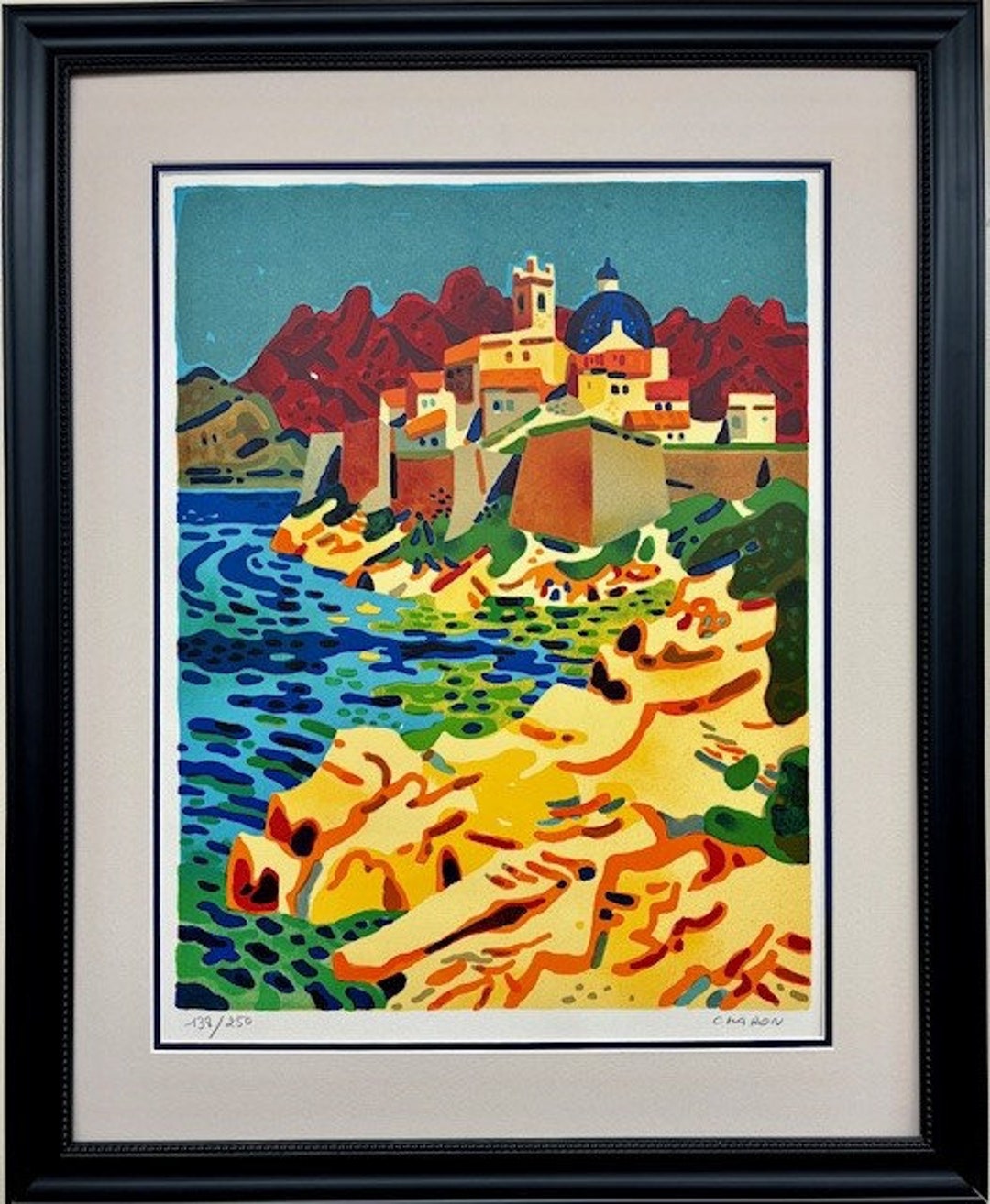 Guy Charon "santorini" Hand Signed & Numbered Lithograph French Art ...