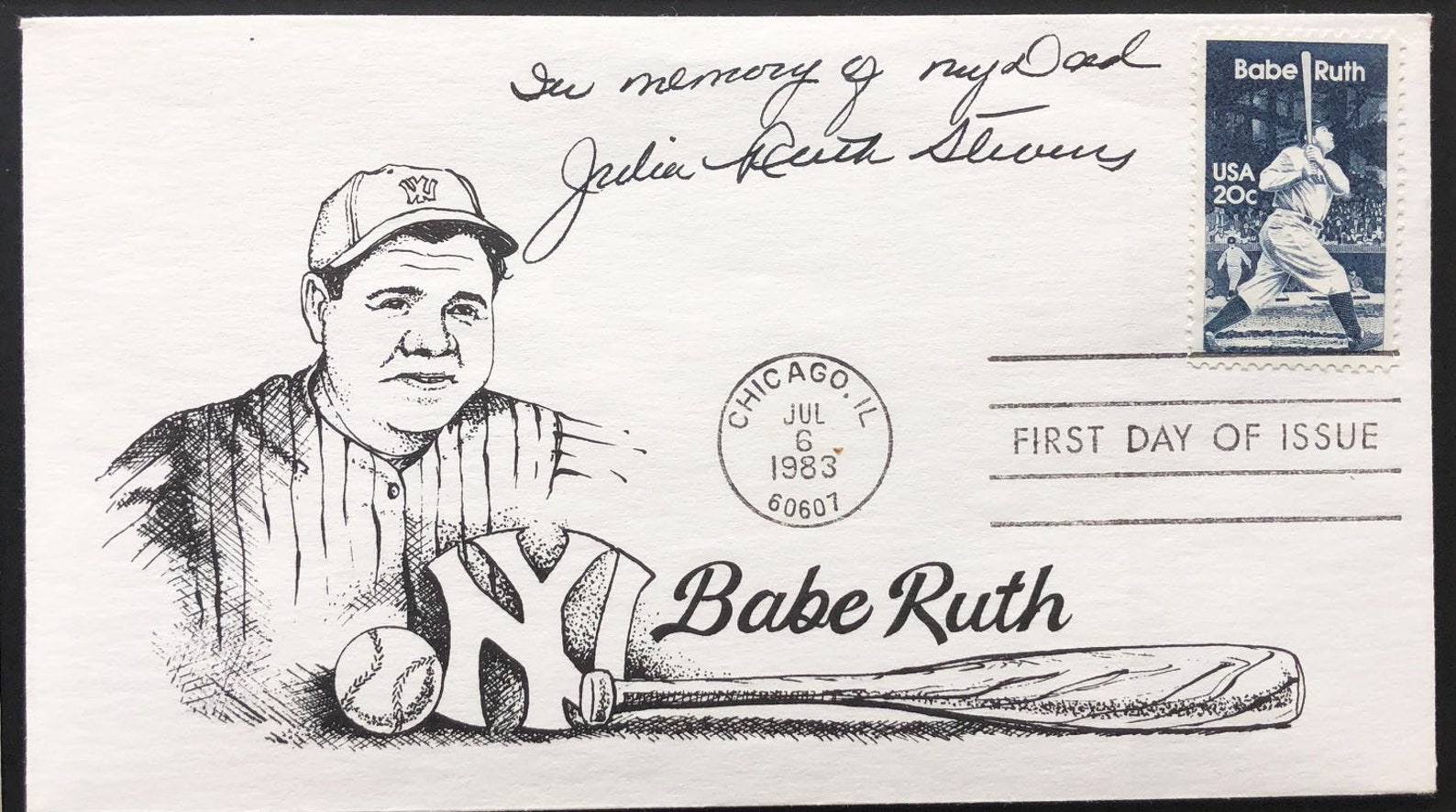 Norman Rockwell "tribute to Babe Ruth" First Day Issue Stamp Baseball ...
