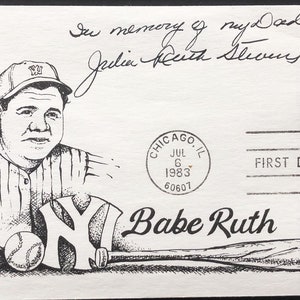 Norman Rockwell "tribute to Babe Ruth" First Day Issue Stamp Baseball ...