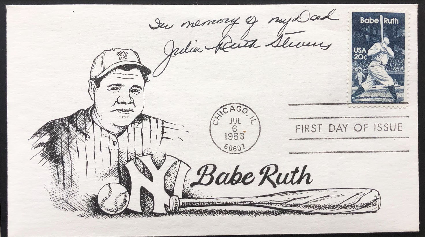 Norman Rockwell "tribute to Babe Ruth" First Day Issue Stamp Baseball ...