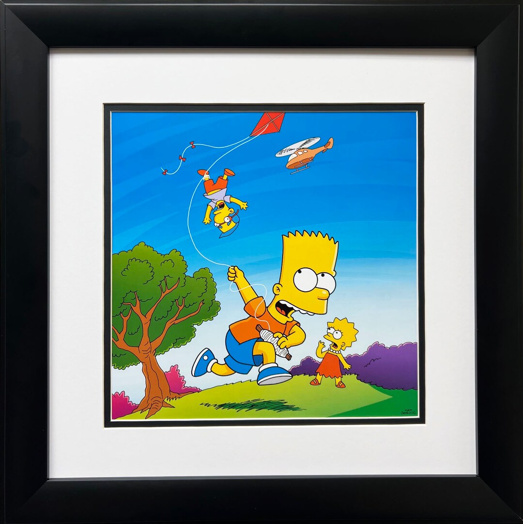 The Simpsons "bart Flying Milhouse" CUSTOM FRAMED ART Print - Etsy